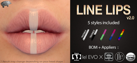 Second Life Marketplace - Mad' - Line Lips v2.0 [APPLIERS + Layers]